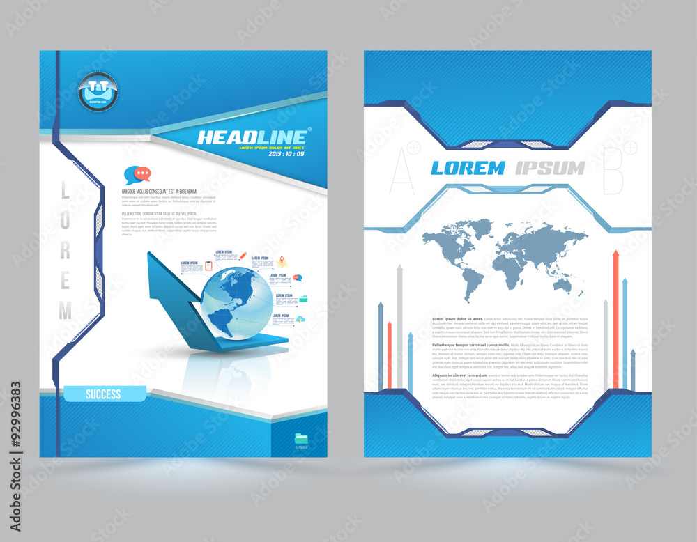 Cover page layout template technology style. Vector illustration. Can ...