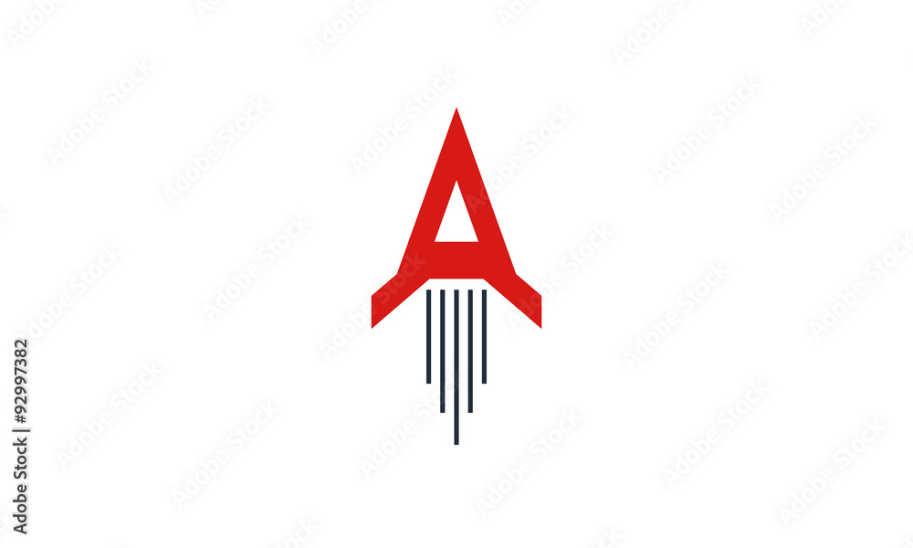 initial letter A with rocket shape logo design template Stock Vector ...