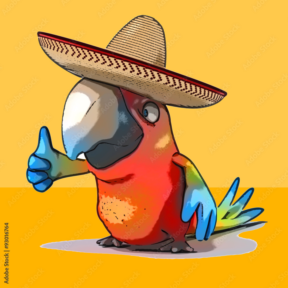 Fun parrot Stock Illustration | Adobe Stock