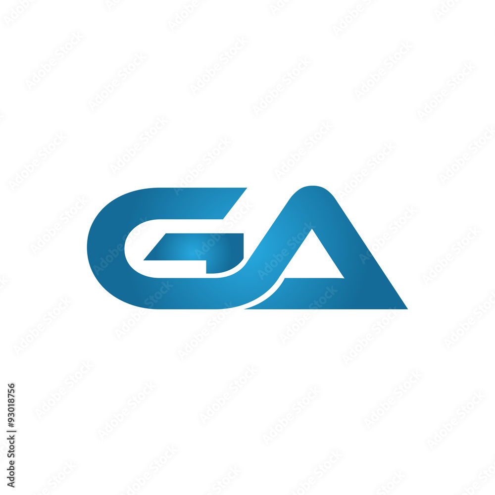 GA company linked letter logo blue Stock-Vektorgrafik | Adobe Stock
