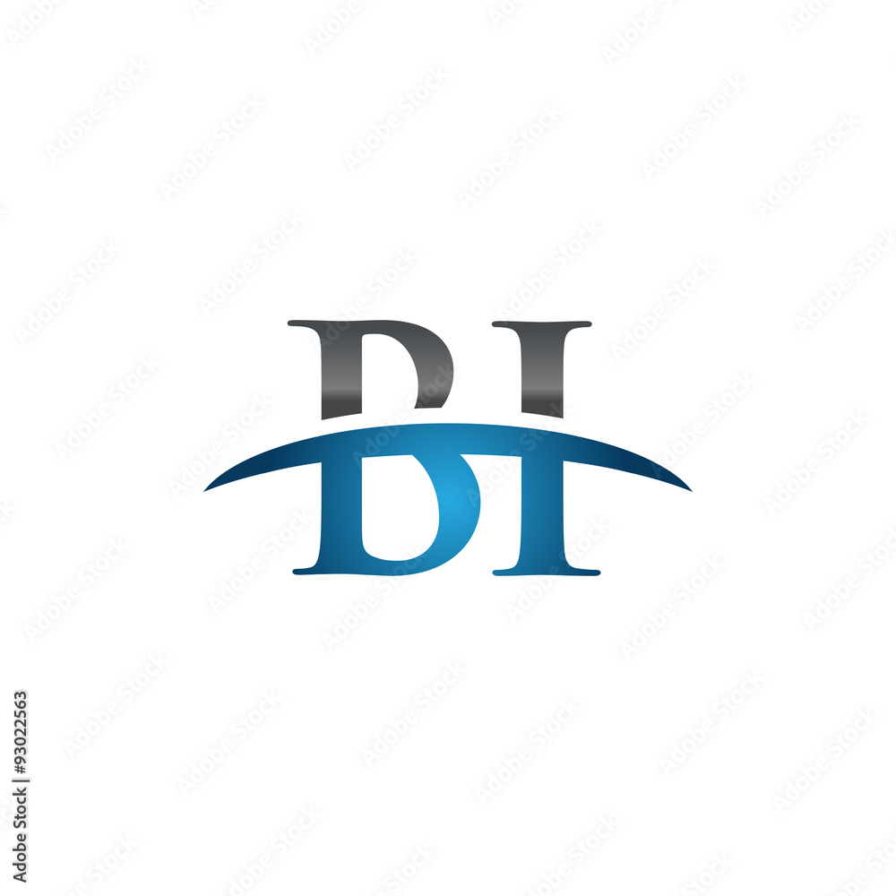 BI initial company swoosh logo blue Stock Vector | Adobe Stock