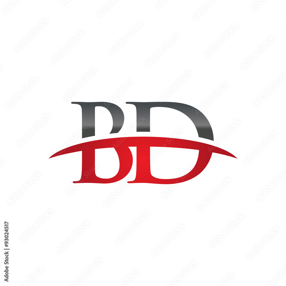 BD initial company swoosh logo red Stock Vector | Adobe Stock