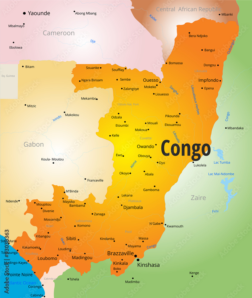 Congo map Stock Vector | Adobe Stock