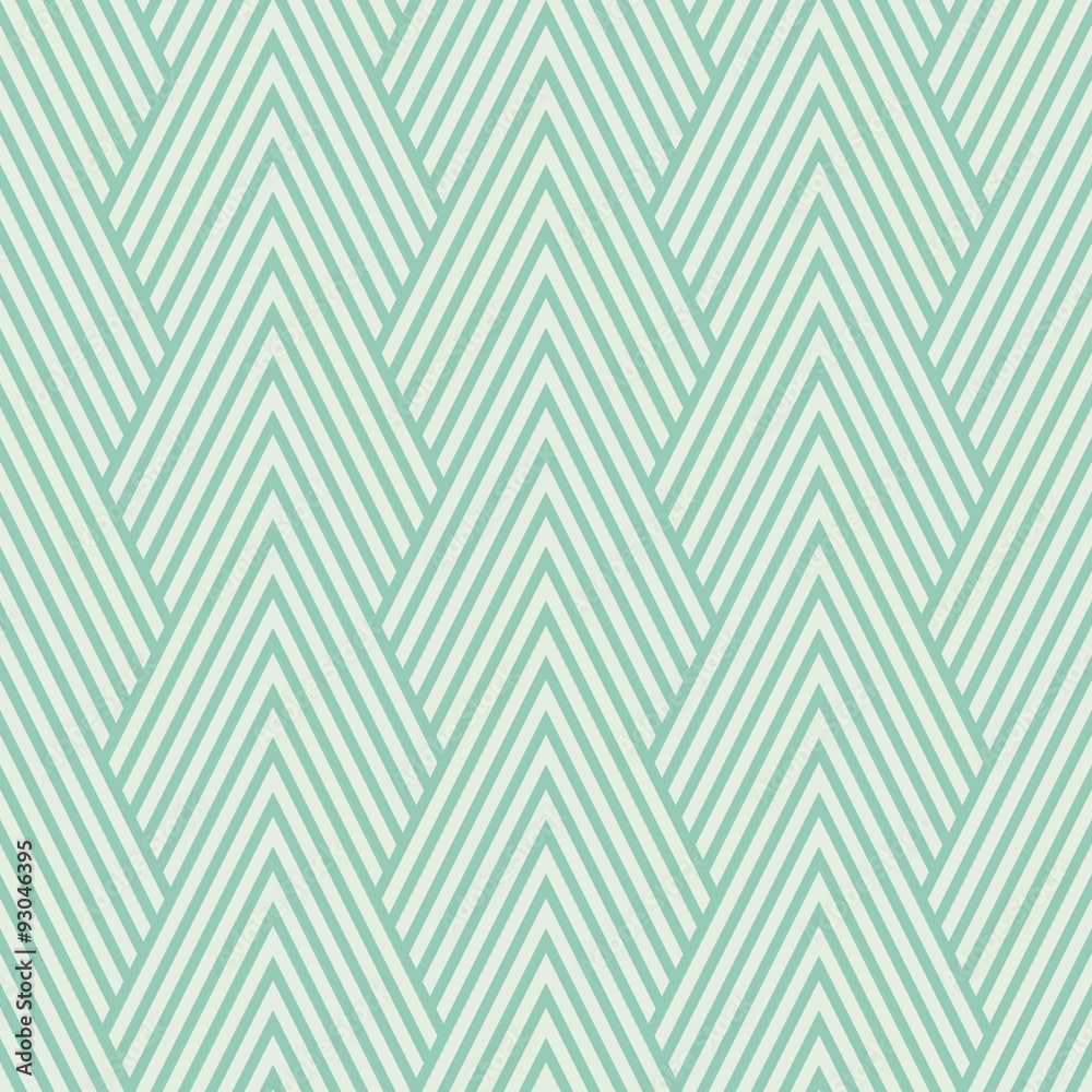 Seamless turquoise art deco optical chevron mountains pattern vector ...