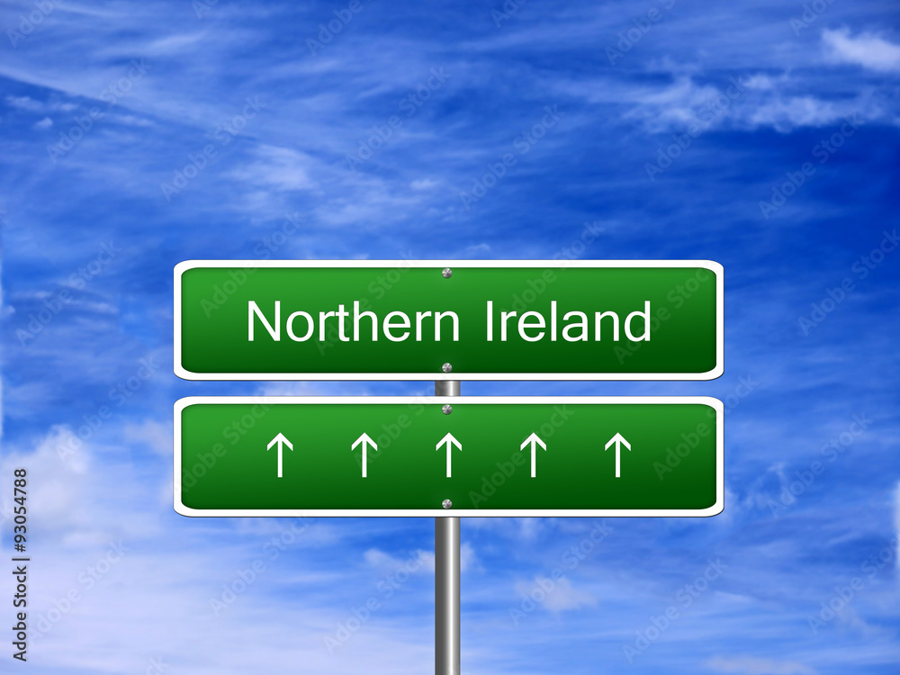 Northern Ireland welcome travel landmark landscape map tourism ...