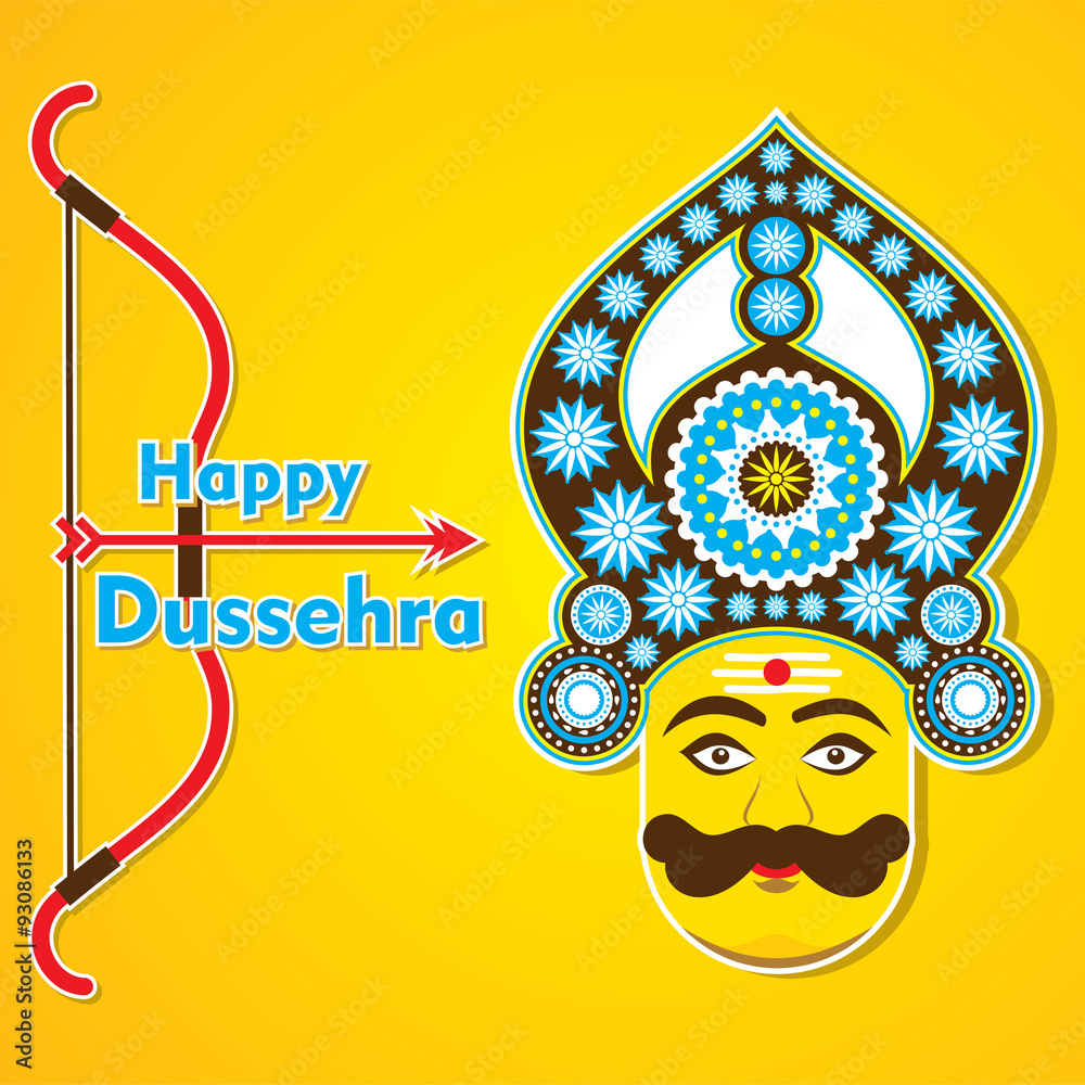 happy dussehra greeting card design vector Stock Vector | Adobe Stock