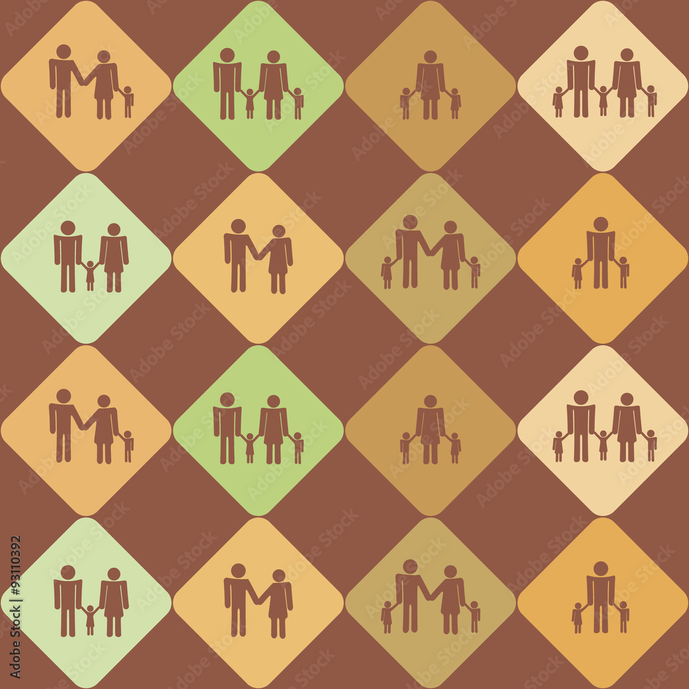 Seamless background with family members for your design Stock Vector ...