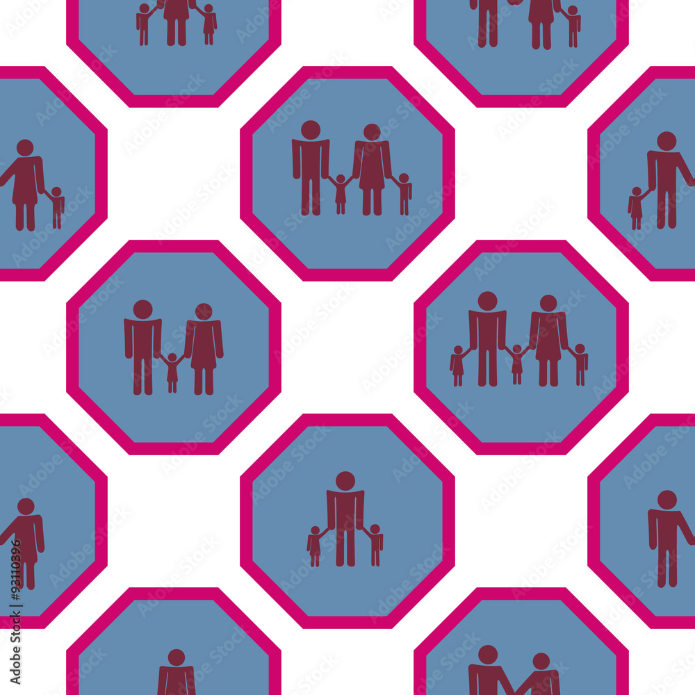 Seamless background with family members for your design Stock Vector ...