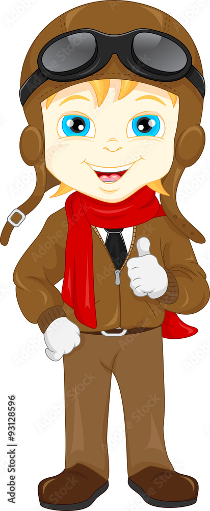 cute pilot cartoon Stock Vector | Adobe Stock