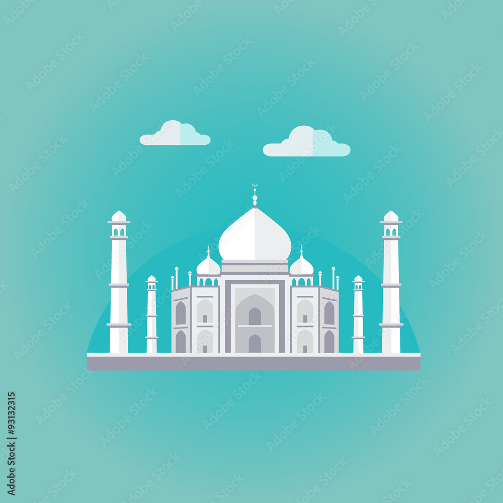 Taj Mahal Vector Illustration Stock Vector | Adobe Stock
