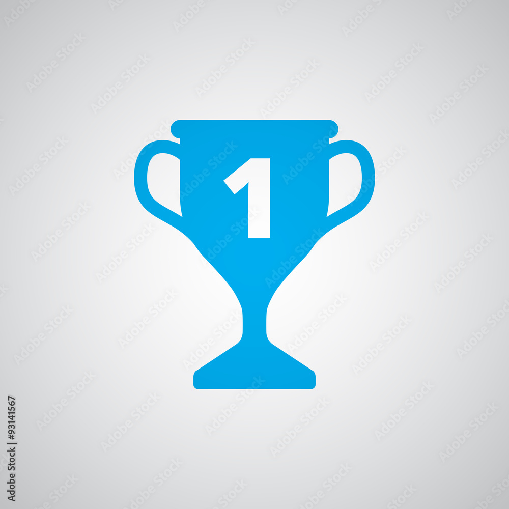 Flat blue Trophy icon Stock Vector | Adobe Stock