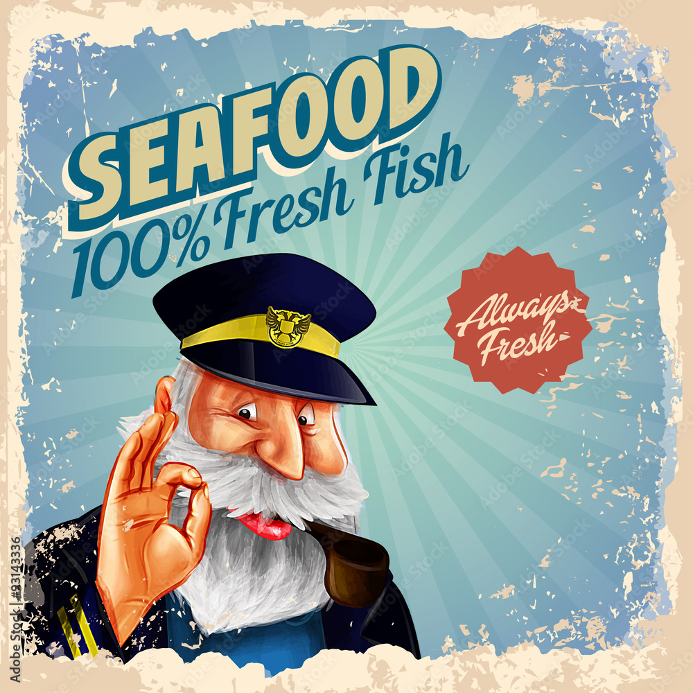 seafood fresh fish captain Stock Vector | Adobe Stock
