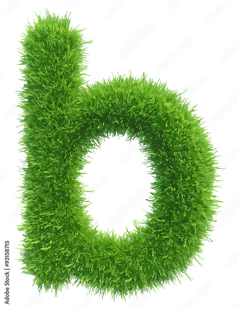 Vector small grass letter b on white background Stock Vector | Adobe Stock