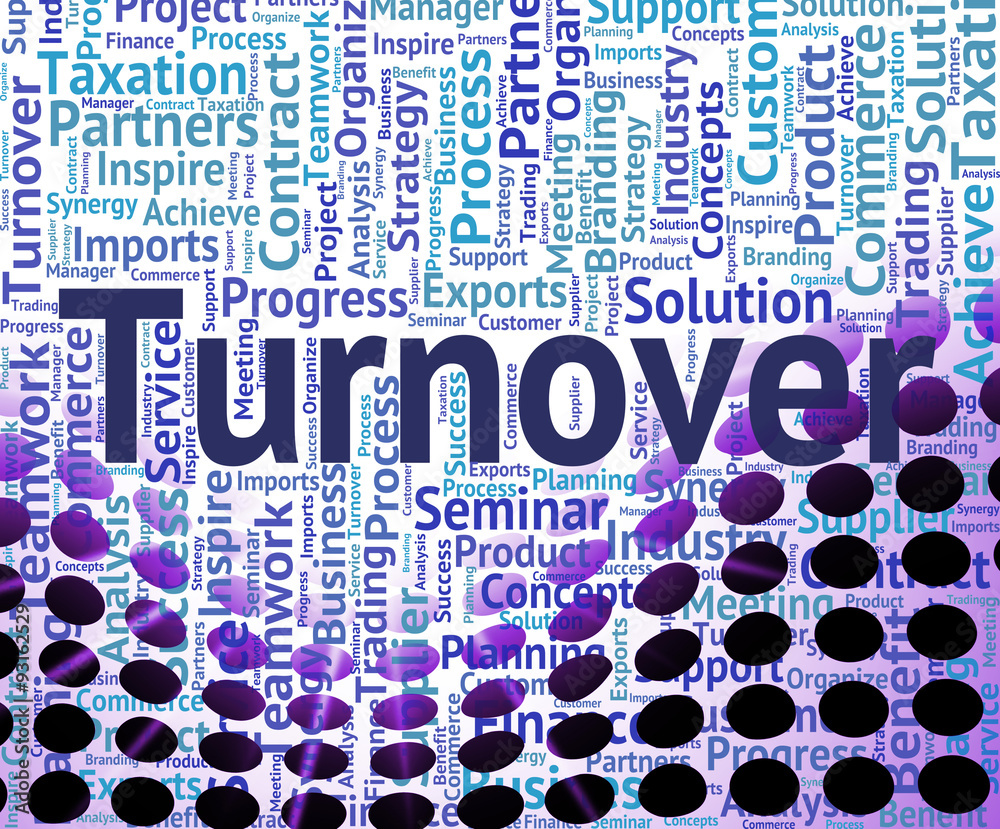 Turnover Word Shows Gross Sales And Business Stock Illustration | Adobe Stock