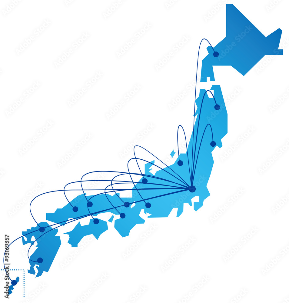 japan Map Network Vector Stock ベクター | Adobe Stock