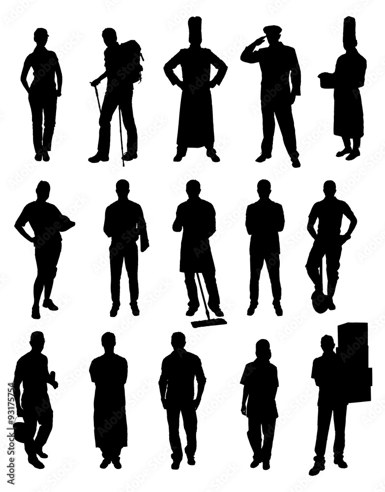Set Of Different Professions Silhouettes Stock Vector | Adobe Stock