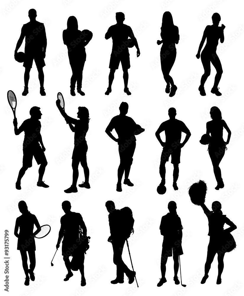 Vector Sports Silhouettes Set Stock Vector | Adobe Stock