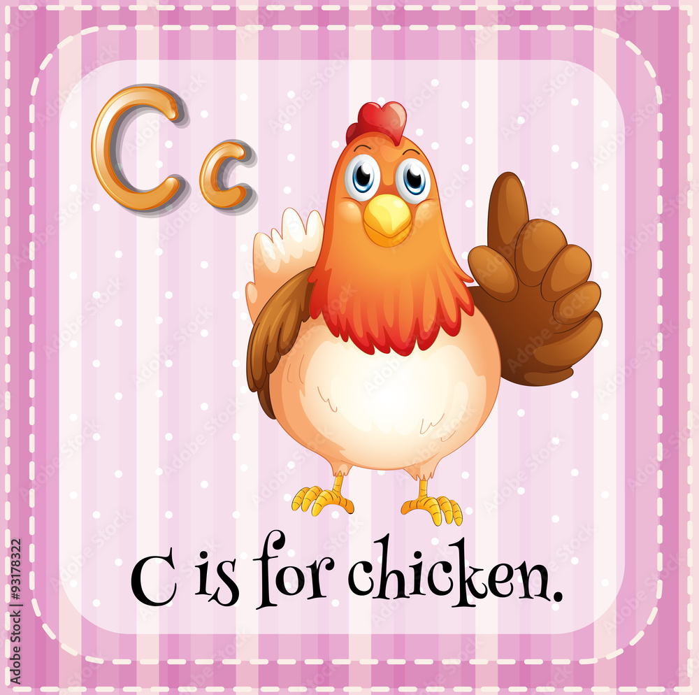 Alphabet C is for chicken Stock Vector | Adobe Stock