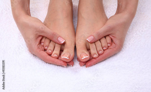 Closeup photo of a beautiful female feet with pedicure #205406495 ...