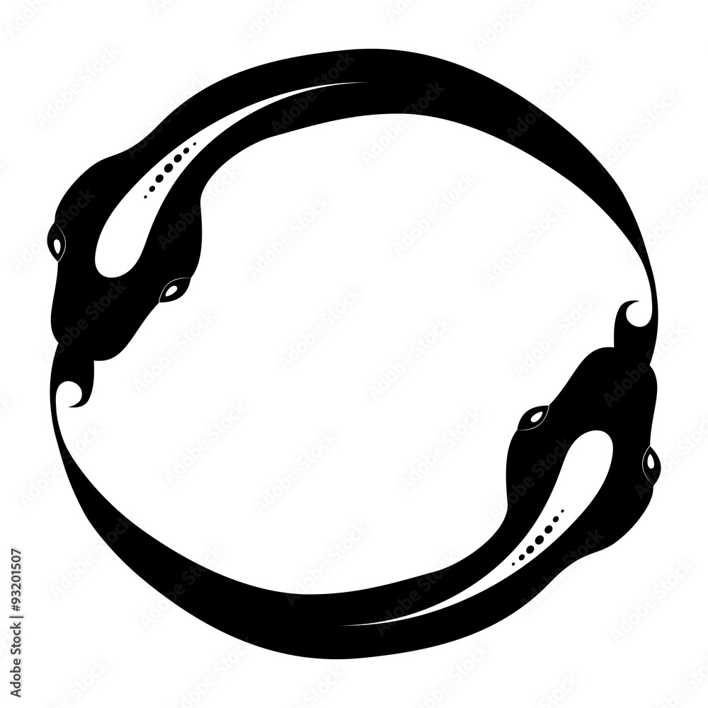 Fish or snake tattoo. Infinity symbol. Isolated Stock Vector | Adobe Stock