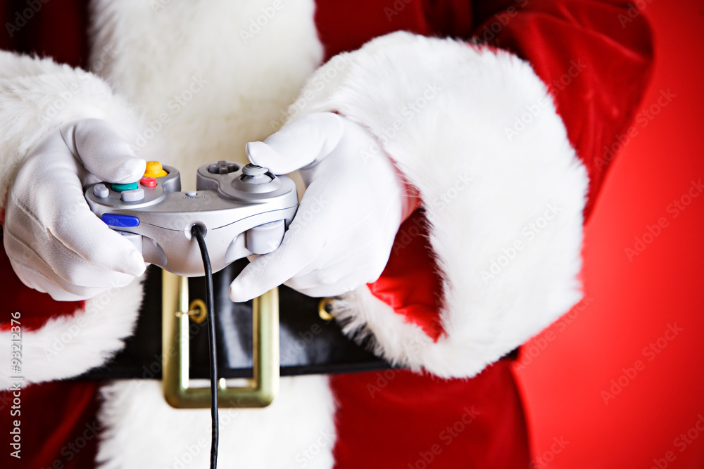 Santa: Playing a Video Game Stock-Foto | Adobe Stock