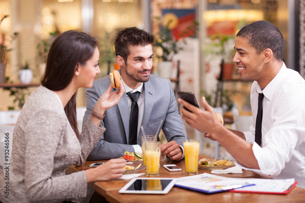 Business people enjoy in lunch at restaurant Stock Photo | Adobe Stock