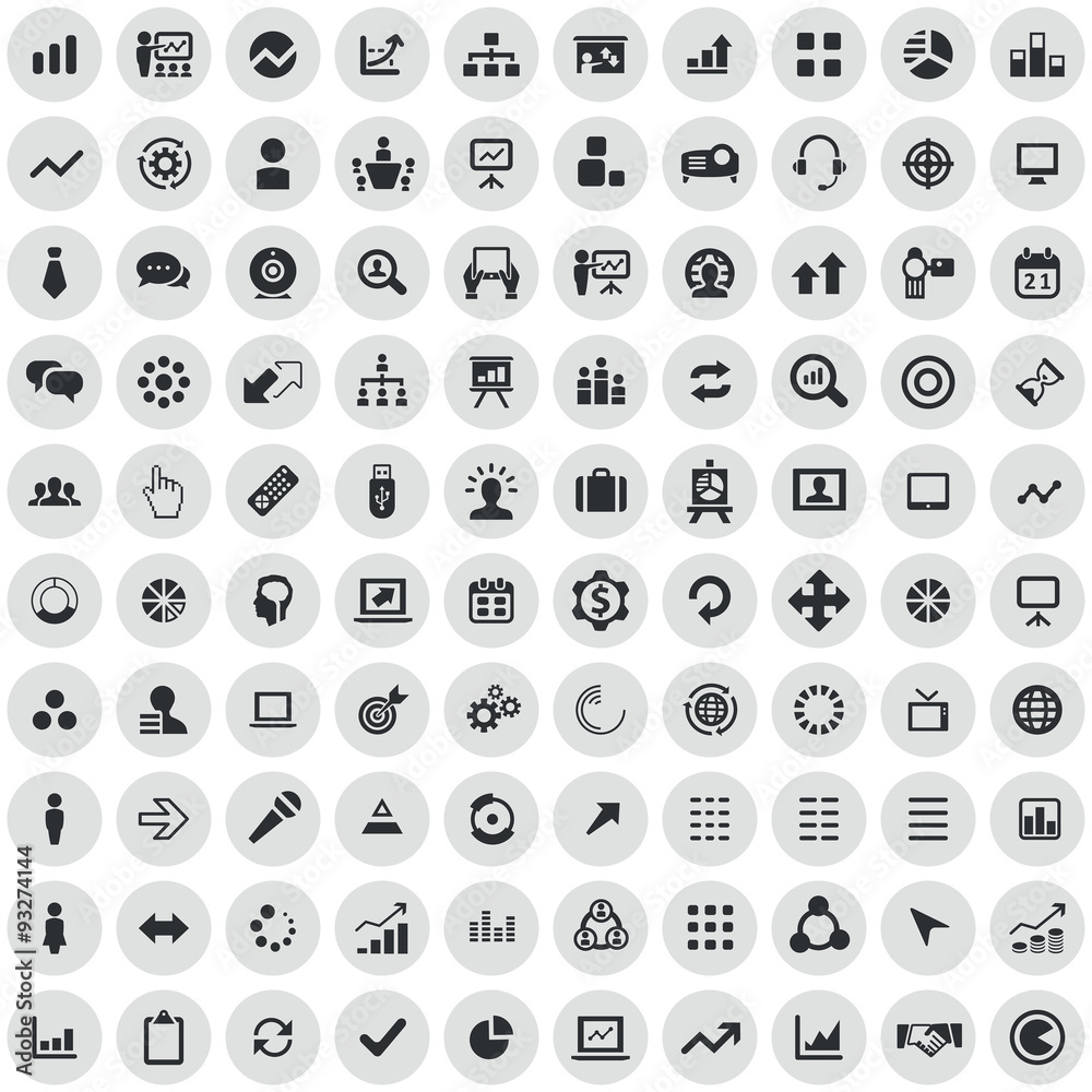 presentation 100 icons universal set Stock Vector | Adobe Stock
