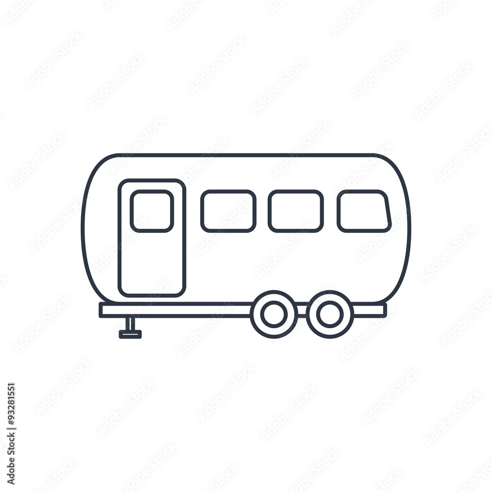 Vector icon of trailer house Stock Vector | Adobe Stock