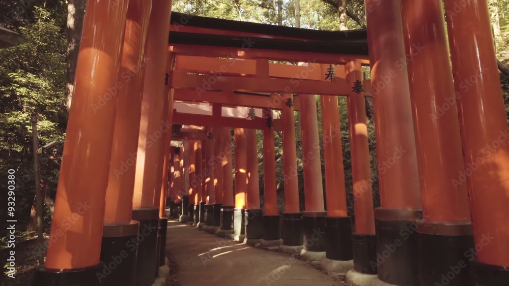 Point-of-view walk through the famous orange gates at Fushimi Inari ...