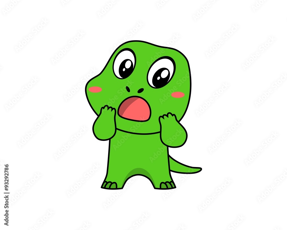 Vetor do Stock: cute dino shocked | Adobe Stock