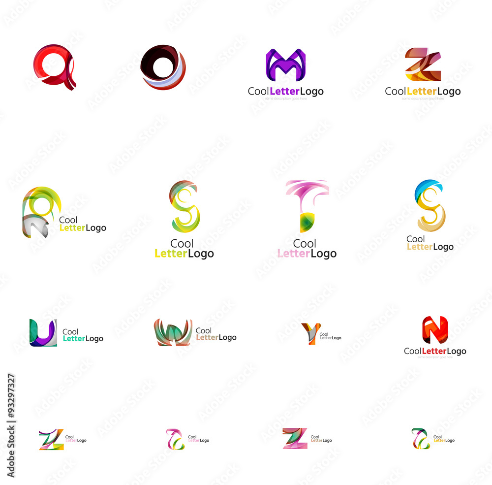 Set of universal company logo ideas, business icon collection Stock ...