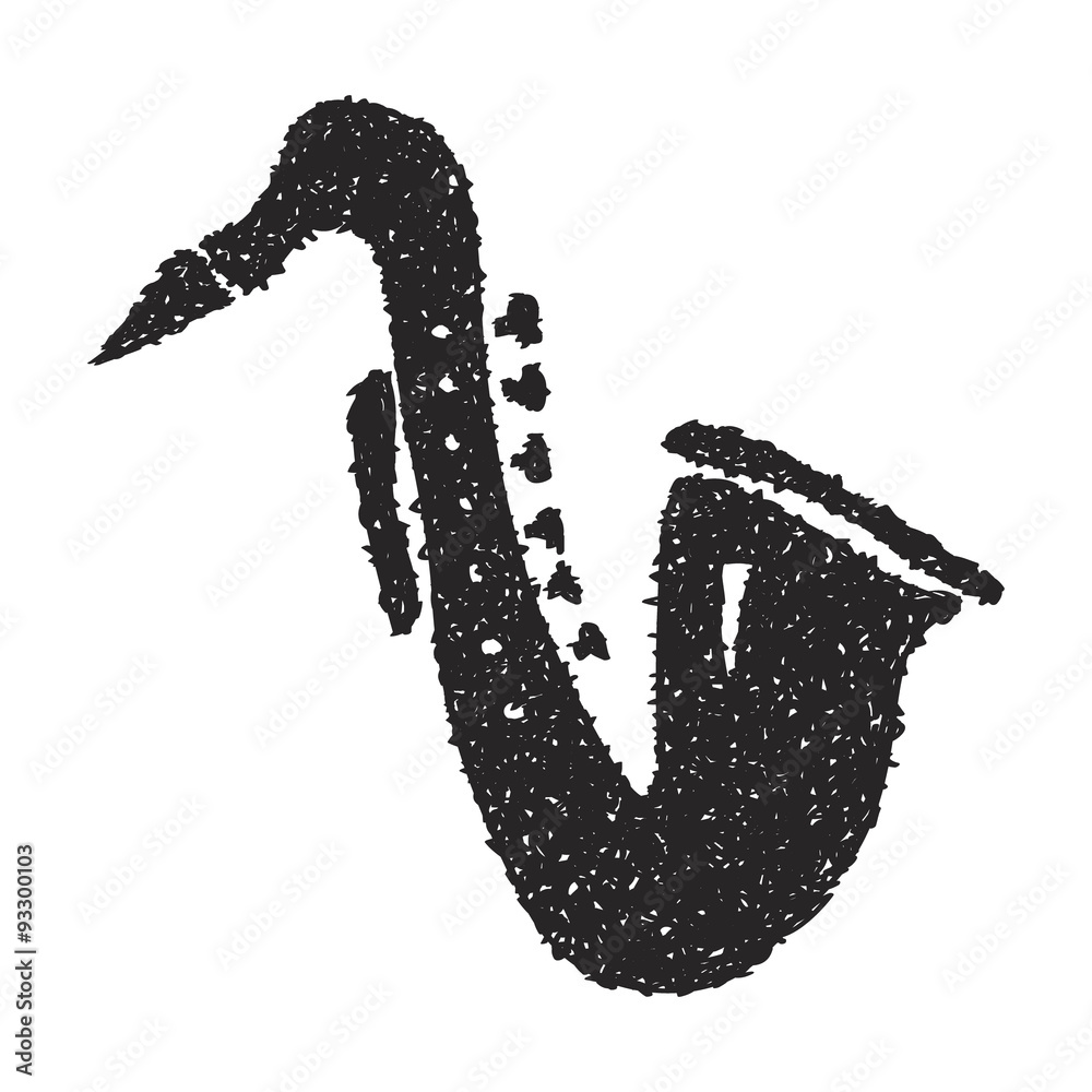 Simple doodle of a saxophone Stock Vector | Adobe Stock