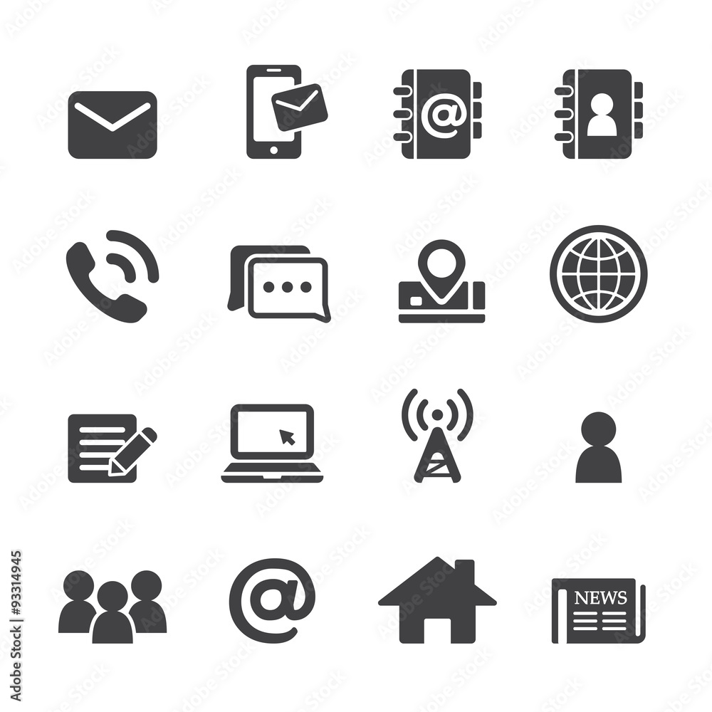 contact icon set Stock Vector | Adobe Stock