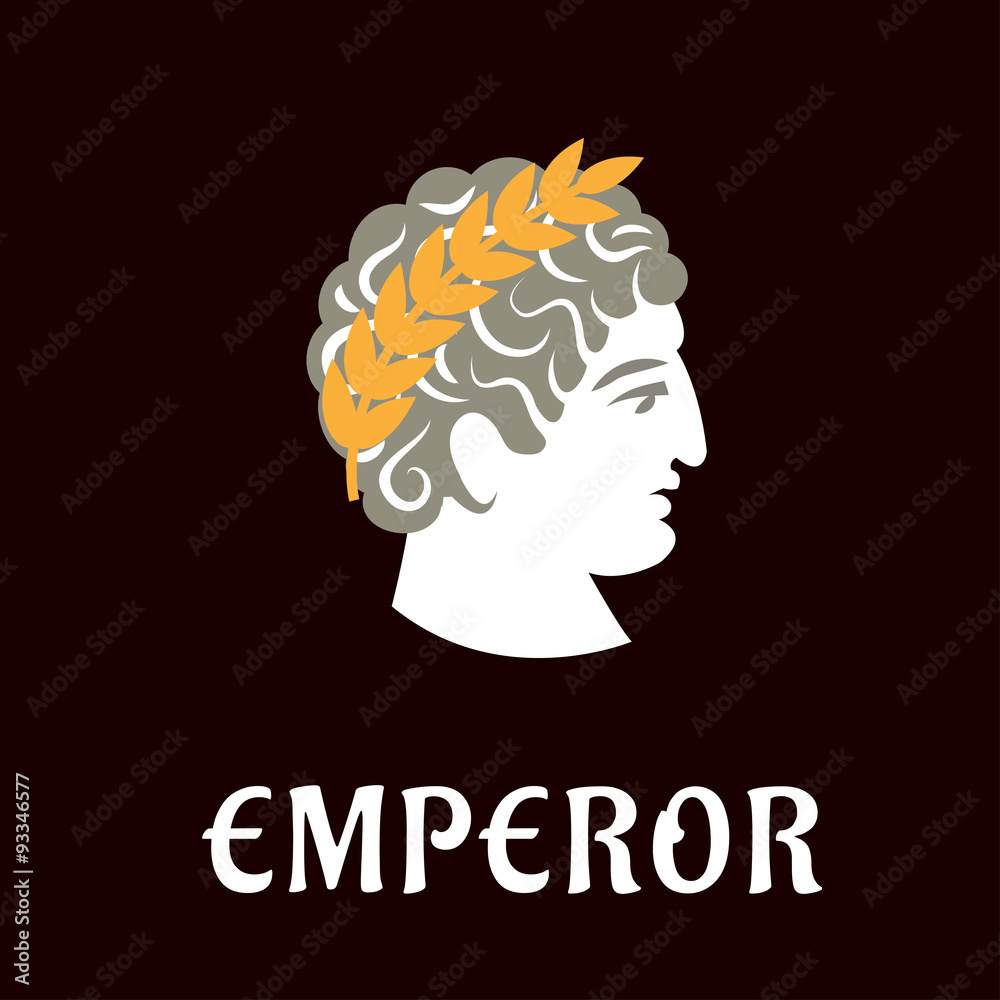 Roman emperor Julius Caesar in wreath Stock Vector | Adobe Stock