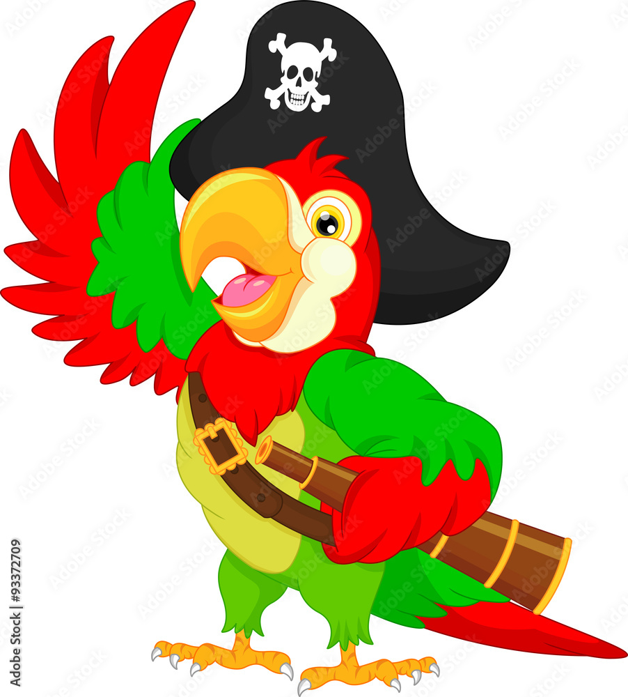 Cartoon Pirate Parrot