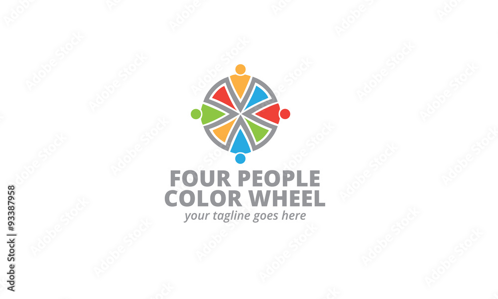 Four People Color Wheel Logo Stock Vector | Adobe Stock