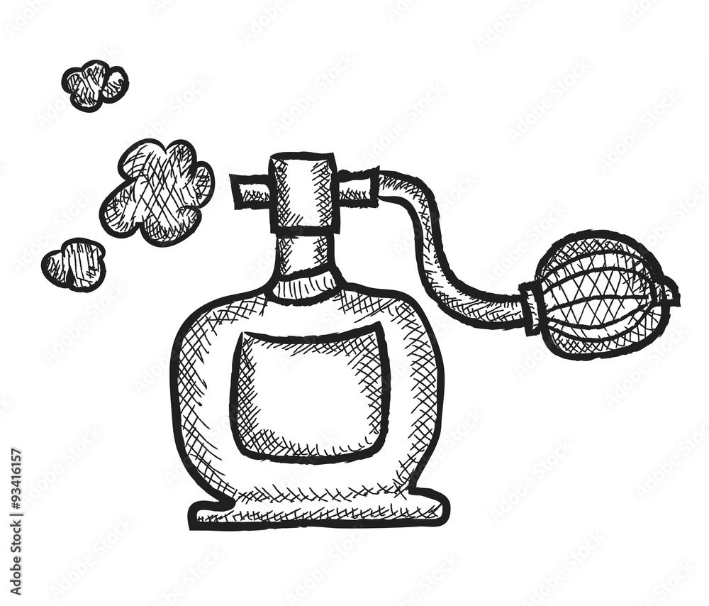 doodle perfume bottle Stock Illustration | Adobe Stock