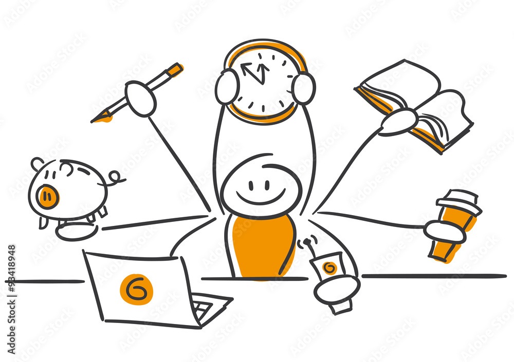 Strichmännchen Serie Pumpy / Multitasking - Stock - GamesAgeddon