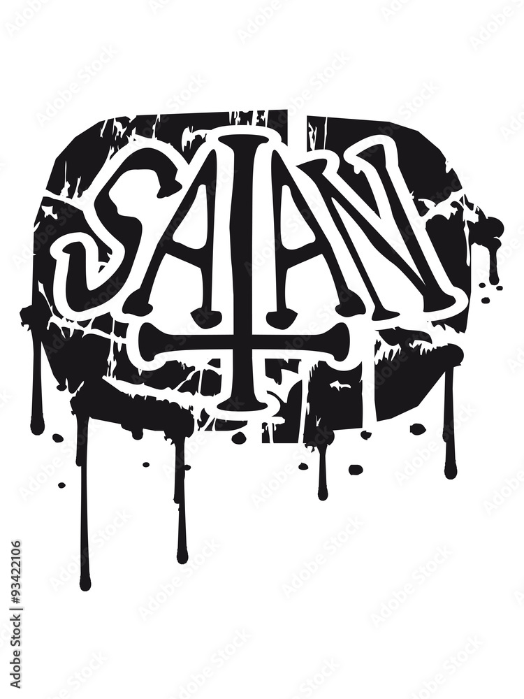 satan graffiti blood stamp text Cross Stock Illustration | Adobe Stock