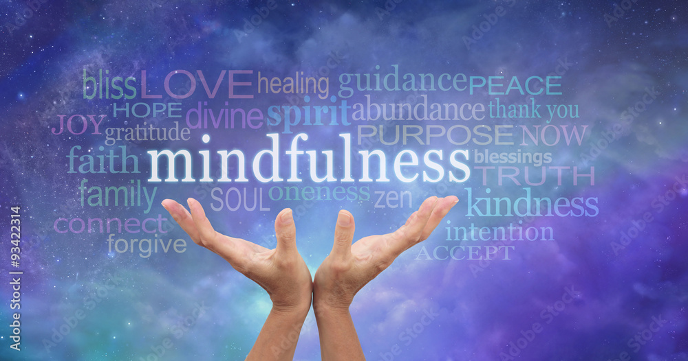 Zen Mindfulness Meditation - Female hands reaching up towards the word ...