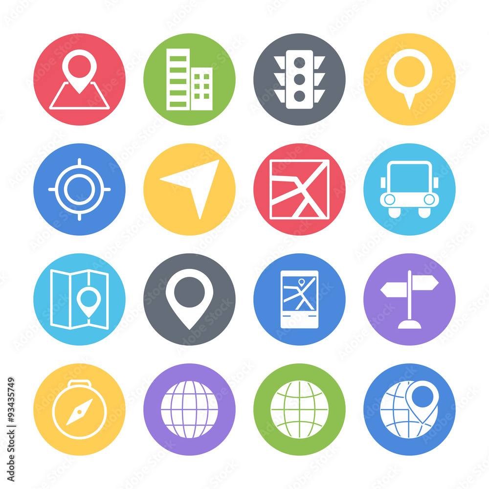 map icons set Stock Vector | Adobe Stock