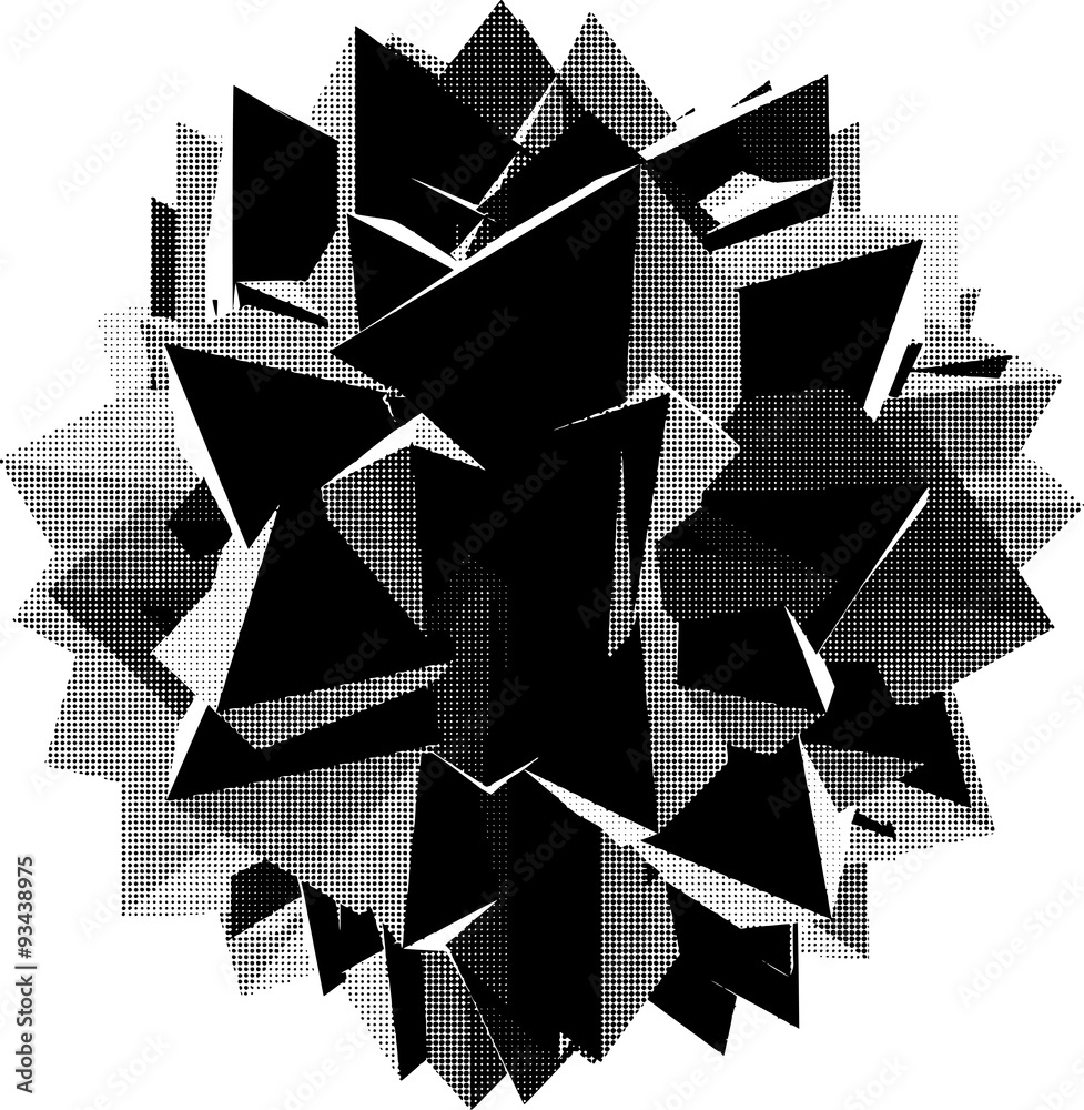 abstract star shape icon in halftone shading over white Stock Vector ...
