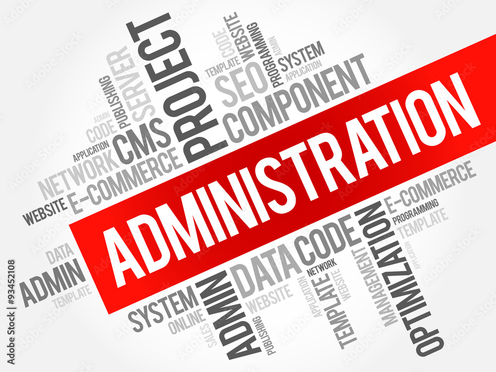 Administration word cloud, security concept Stock Vector | Adobe Stock