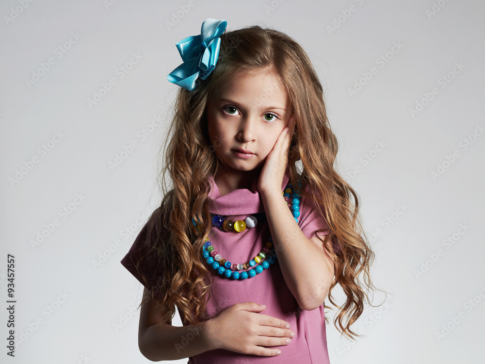 fashionable beautiful little girl.pretty little lady Stock Photo ...