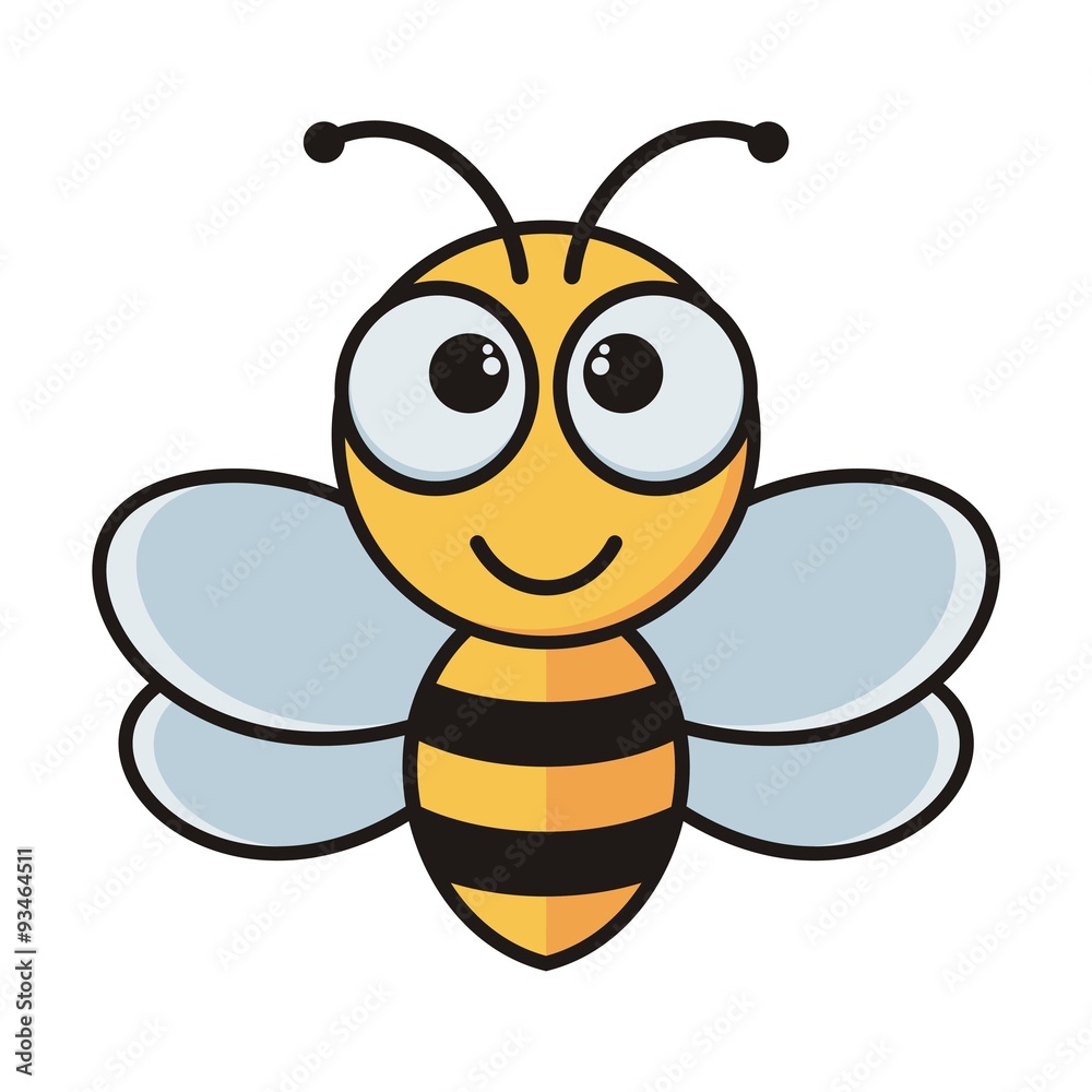 Simple Cartoon Bee Vector isolated on a white background Stock Vector ...