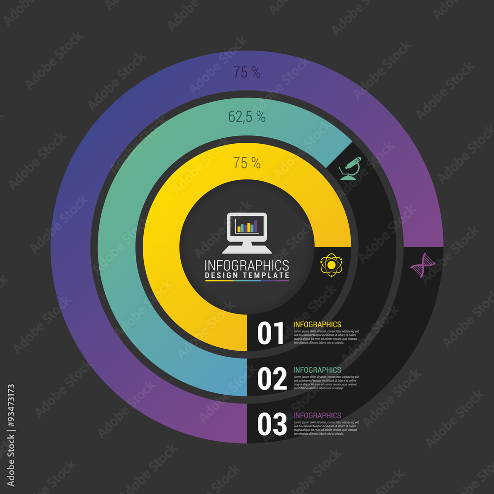 Pie Chart Circle Graph. Modern Infographics Design Template. Vector Stock Vector | Adobe Stock