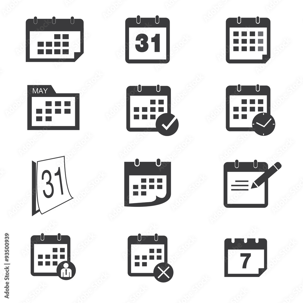 Calendar icons Vector. Stock Vector | Adobe Stock