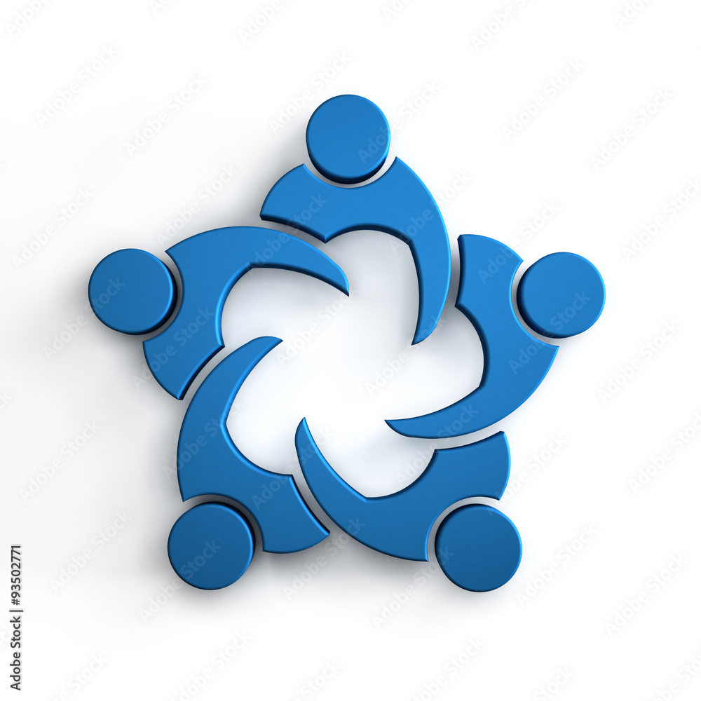 People logo. Group of five persons Stock Illustration | Adobe Stock