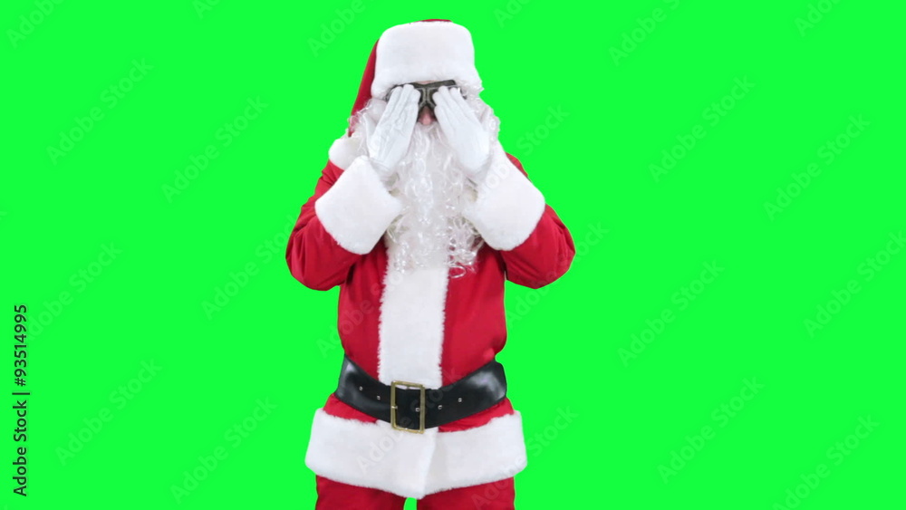 Vidéo Stock Santa Claus funny pilot chroma key (green screen). Santa ...
