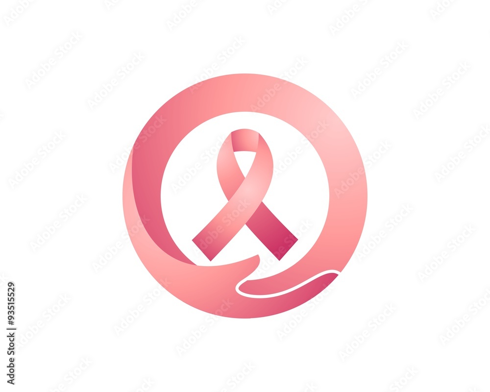 Breast cancer awareness ribbon circle Stock Vector | Adobe Stock